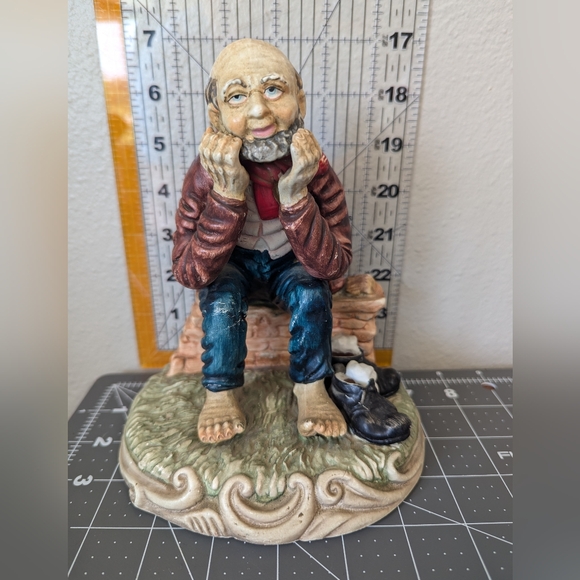 Art | Vintage Figurine Statue Sitting Bored Man Made In Portugal Rare ...